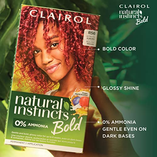 Natural Instincts Bold Permanent Hair Dye, R56 Achiote Auburn Hair Color, Pack of 1