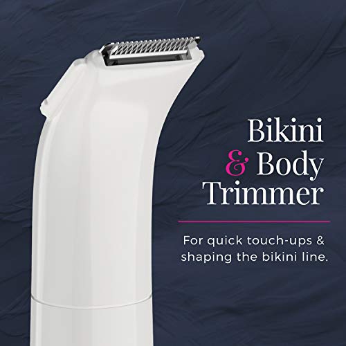 Remington Smooth & Silky Body & Bikini Kit, Cordless bikini trimmer and shaver for women, Waterproof for grooming in the shower, White/Pink
