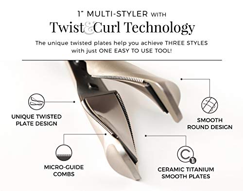 Remington Pro 1" Multi-Styler with Twist & Curl Technology, Color Care Protection, Champagne, S16A11 (S16A10)