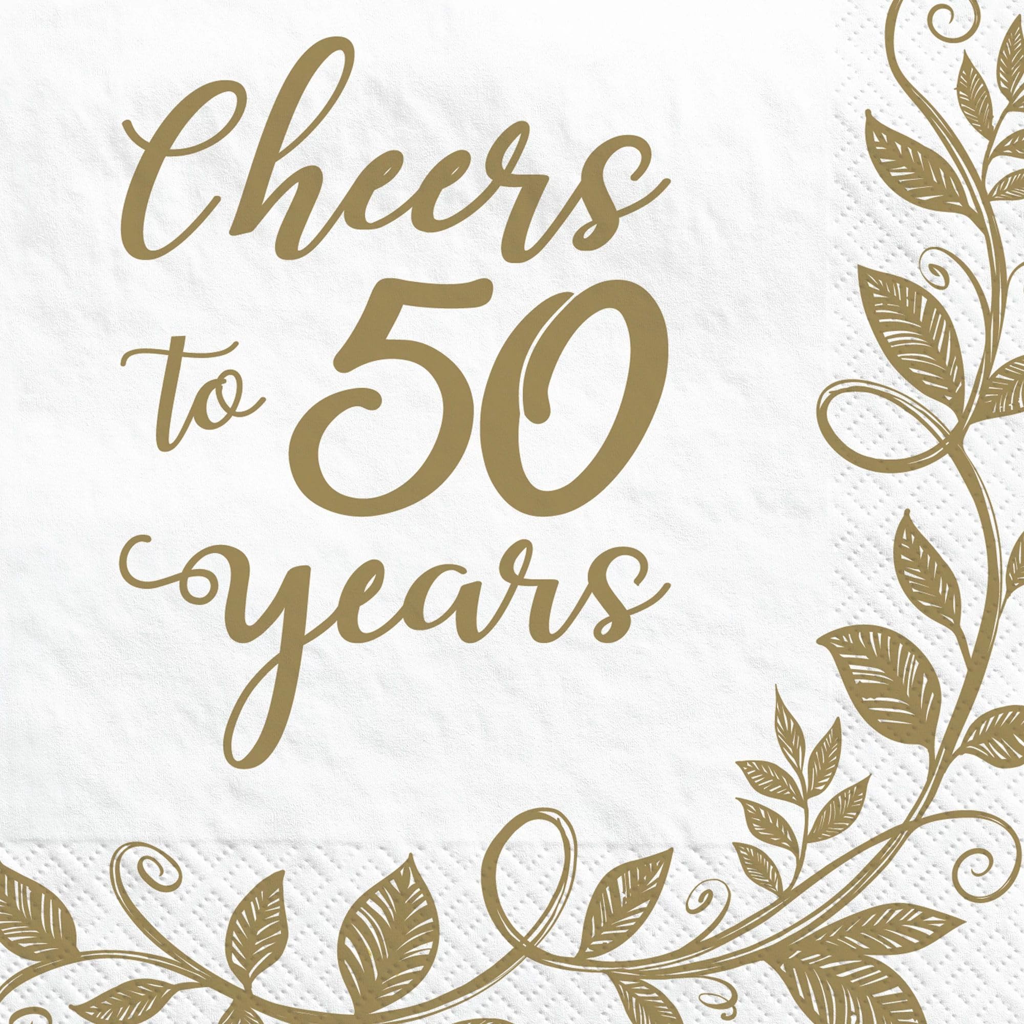 Martha's Goat 50th Anniversary Party Supplies | Bundle Includes Paper Dessert Plates and Napkins for 16 People