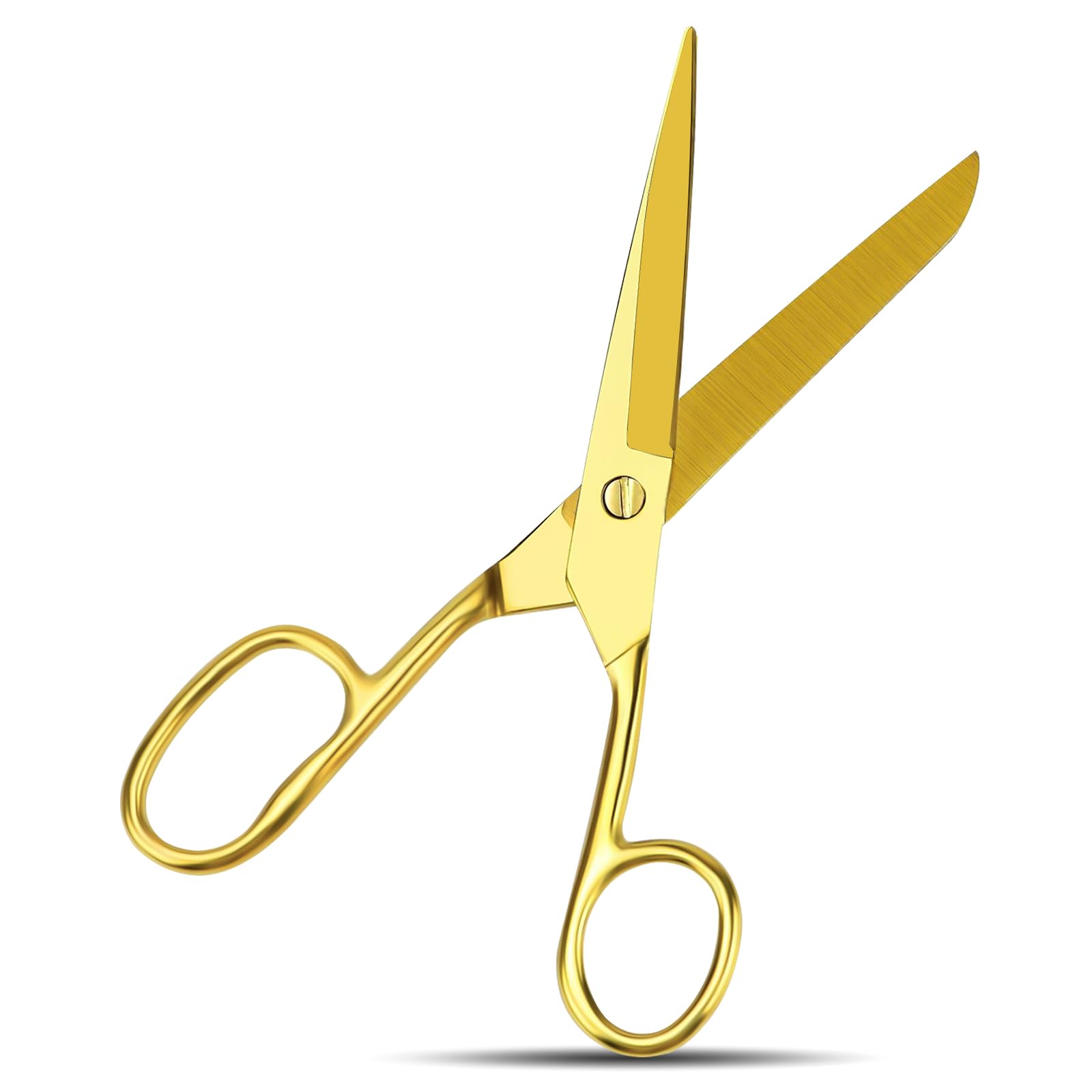 7" Scissors All Purpose Fabric Left Handed Kitchen for Office School Sewing Kid Adult Student Food Classroom Travel Comfort Gripstainless Steel Office Scissors(7 Inch Gold)