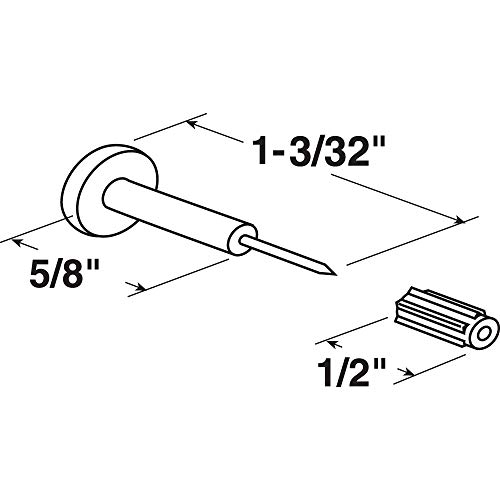 Prime-Line L 5775-12 Window Grid Retainer Pins, 1-1/16 inch, Plastic w/Steel Needle, Clear, (single pack)2 , White