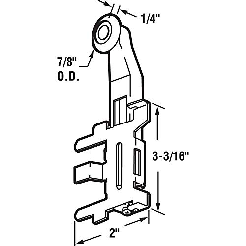 Prime-Line MP6552 Mirror Door Roller/Assembly, 7/8 in, Steel Bracket Housing, Convex (Round Edge) Plastic Wheel, 1 Pair