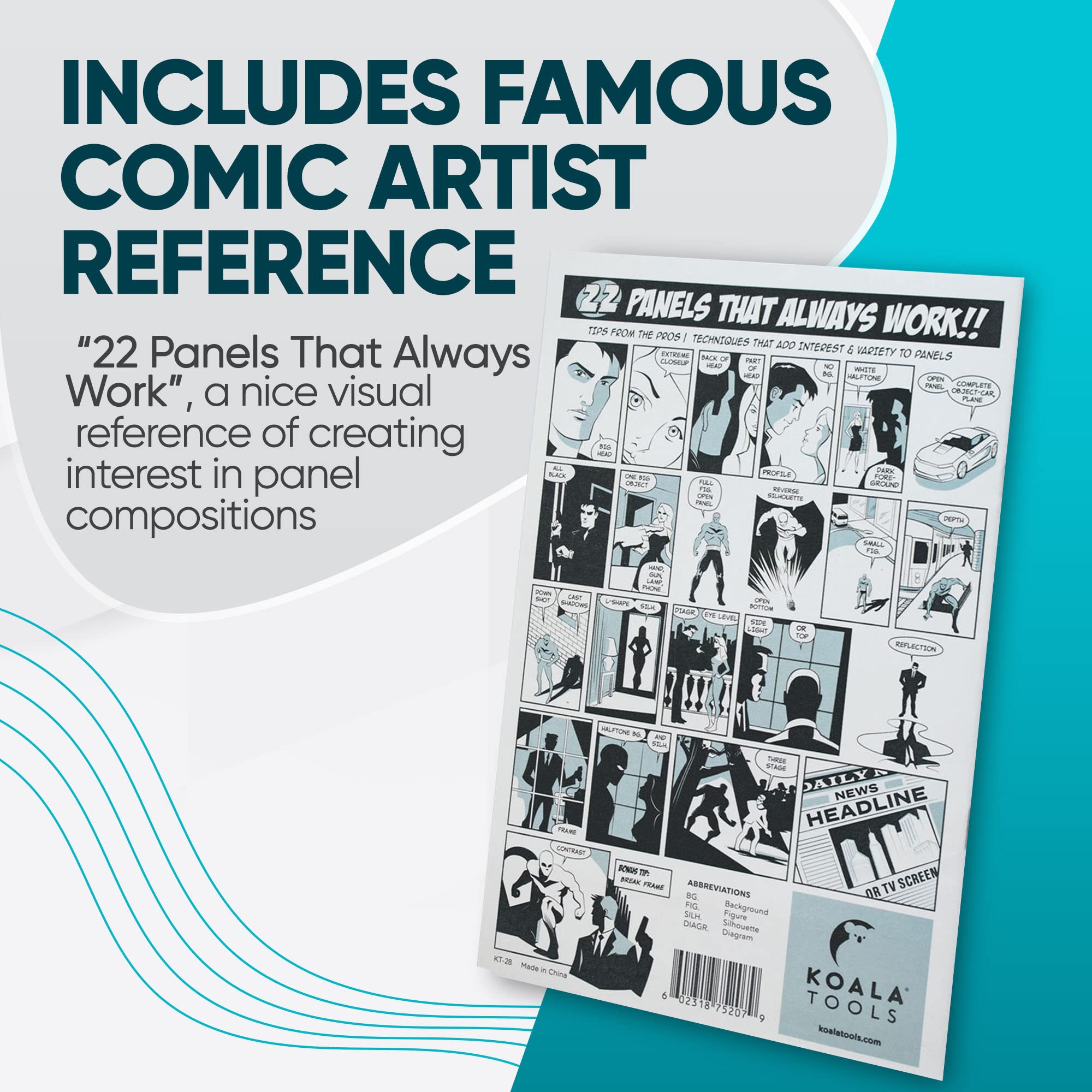 Koala Tools - Blank Comic Book, Draw-It-Yourself Comic Sketch Book with Dynamic Panels, 6.6 x 10 Inches, 28 Pages, Pack of 3