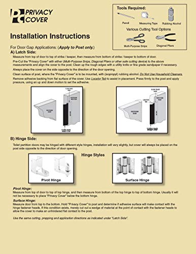 Sentry Supply 650-1010 Restroom Door Privacy Cover, Black, 2-1/8” x 58”, (2-Pack) & Prime-Line PH 17039 Slide Latch (1pk) – Restroom Stall Latch – Diecast Construction – 2-3/4” Hole Centers