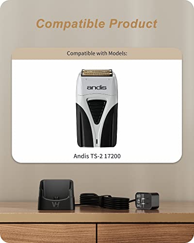 for Andis Charger Base, Replacement Andis Charger Stand with Charging Cord Compatible with Andis Profoil Lithium Plus Titanium Foil Shaver 17200 TS-2
