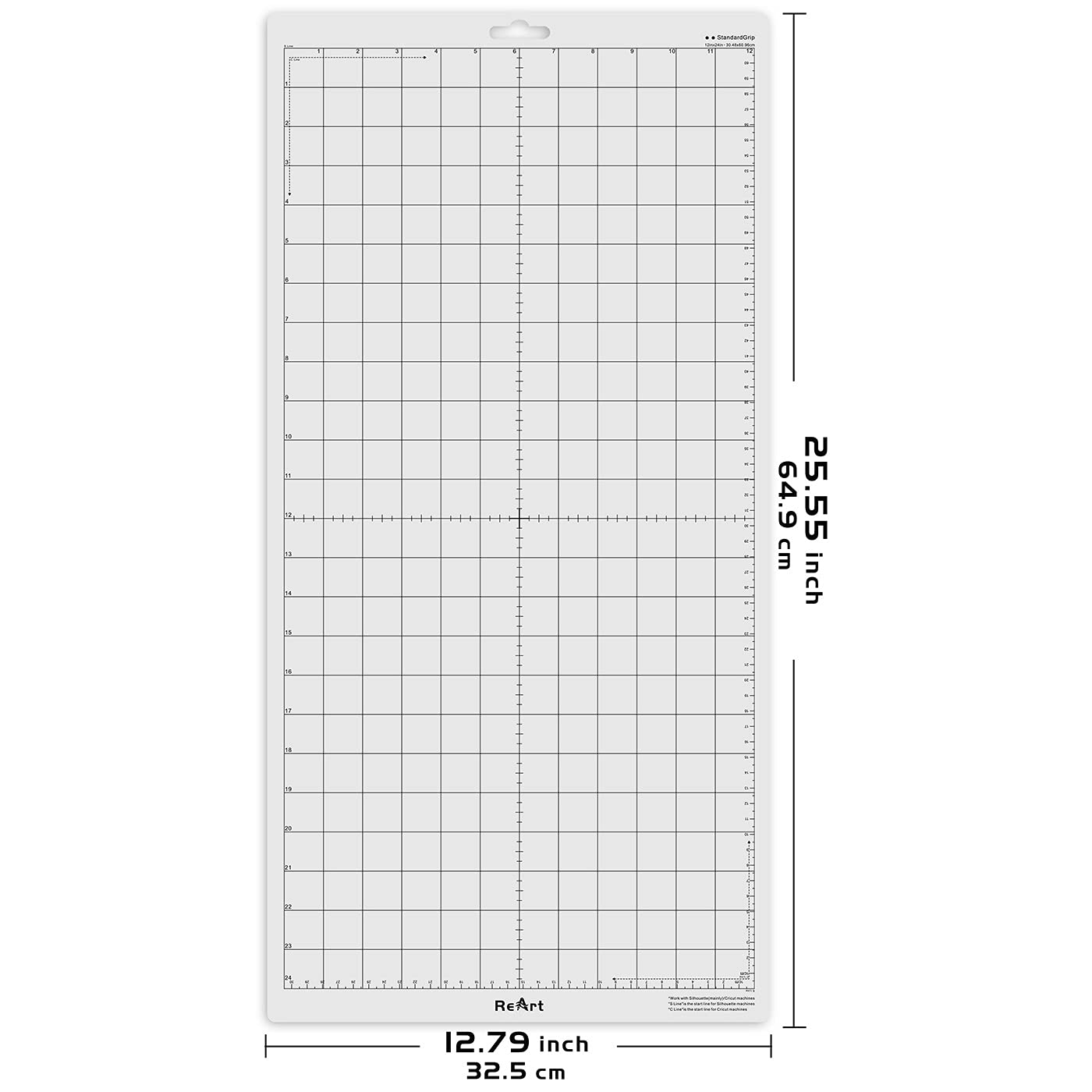ReArt Standard Grip Cutting Mat for Silhouette Cameo 4 Packs 12" x 24" - Adhesive Cut Mat Replacement Set Matts Vinyl Craft