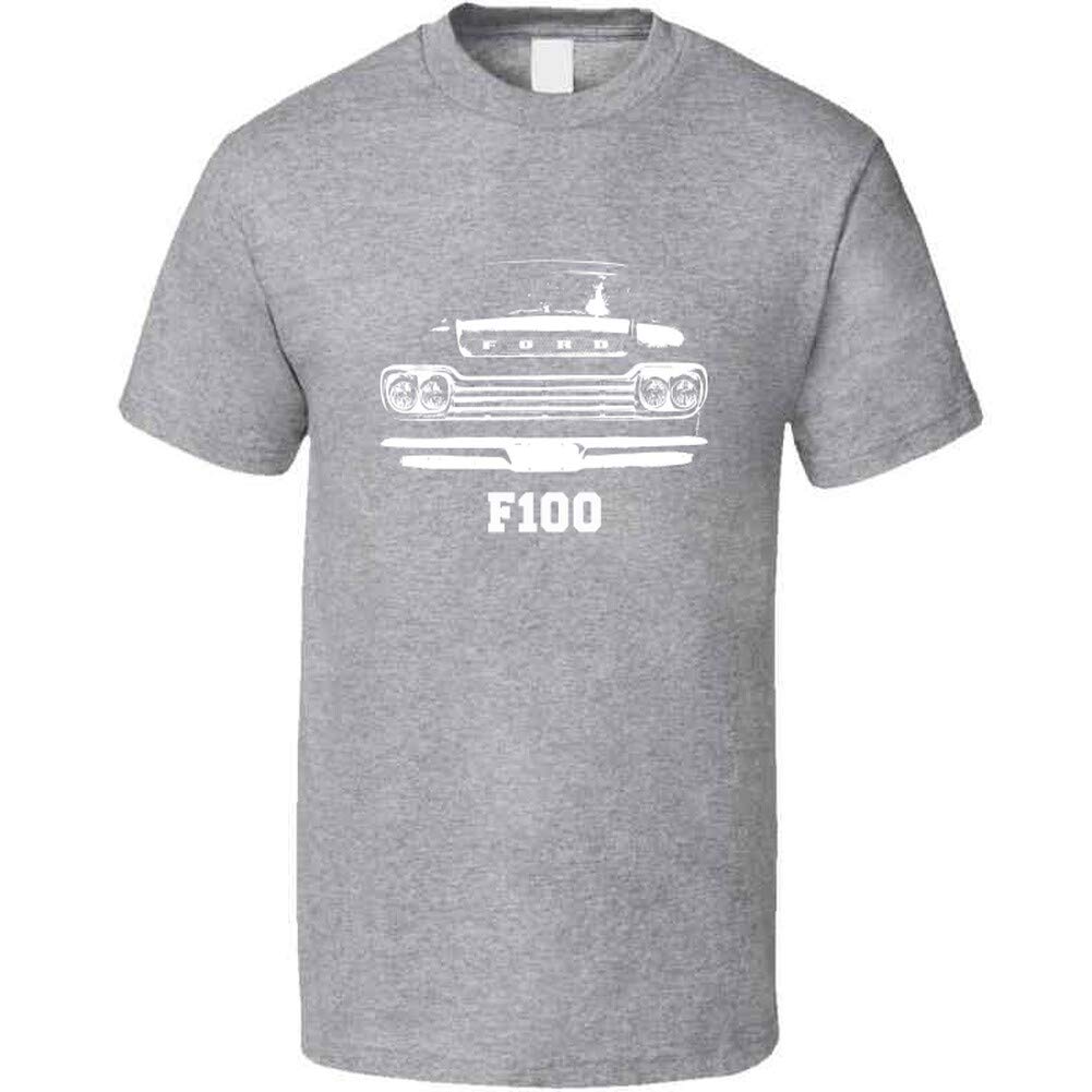 1959 F100 Grill View with Model Name Red T Shirt 2XL Sport Grey