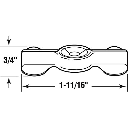 Prime-Line L 5939 Double Wing Flush Clip, 1-11/16 inch x 3/4 in, Stamped Steel, Nickel Plated Finish, Pack of 4