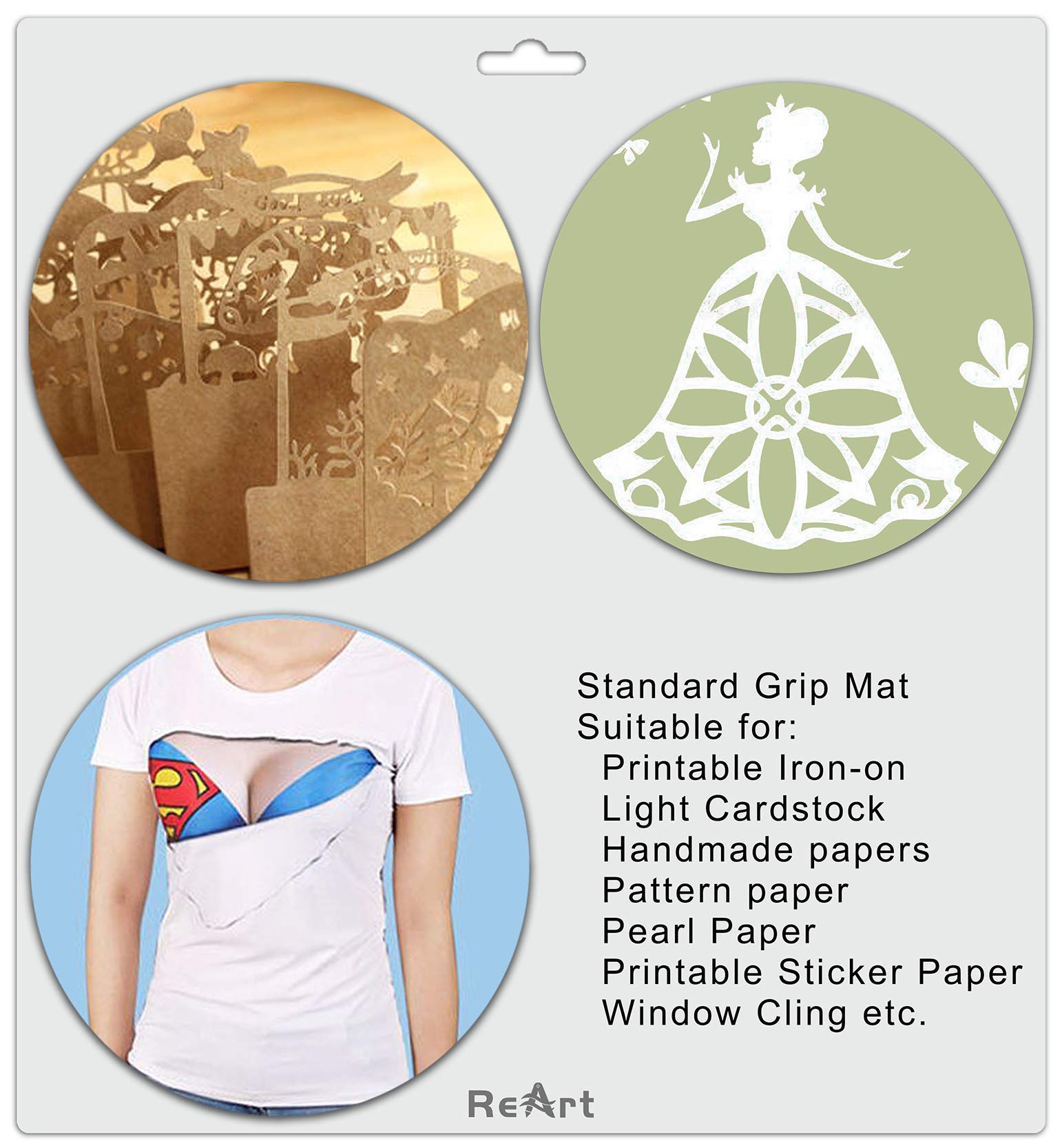 ReArt Standard Grip Cutting Mat for Silhouette Cameo 4 Packs 12" x 24" - Adhesive Cut Mat Replacement Set Matts Vinyl Craft