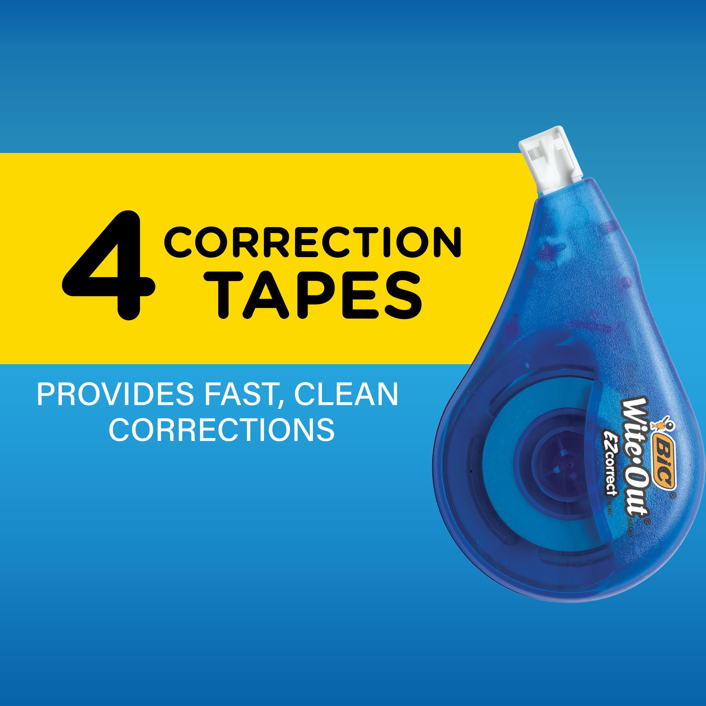 BIC White-Out Brand EZ Correct Correction Tape, 4 Count