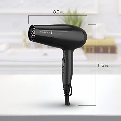 Remington D3190 Damage Protection Hair Dryer with Ceramic + Ionic + Tourmaline Technology, Black, 3 Piece Set, 1 Count (Pack of 1)