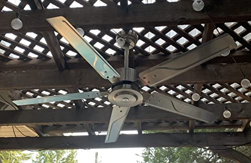 Outdoor Solar Bronze Ceiling Fan with Remote Control