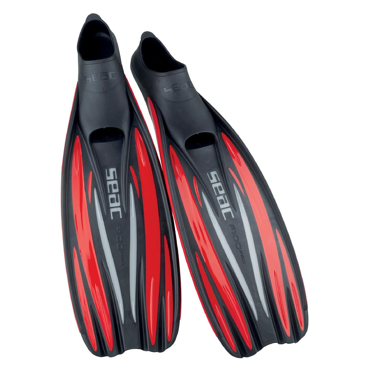 Seac F-100 PRO Full Foot Fins - Red, 38/39