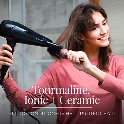 Remington D3190 Damage Protection Hair Dryer with Ceramic + Ionic + Tourmaline Technology, Black, 3 Piece Set, 1 Count (Pack of 1)