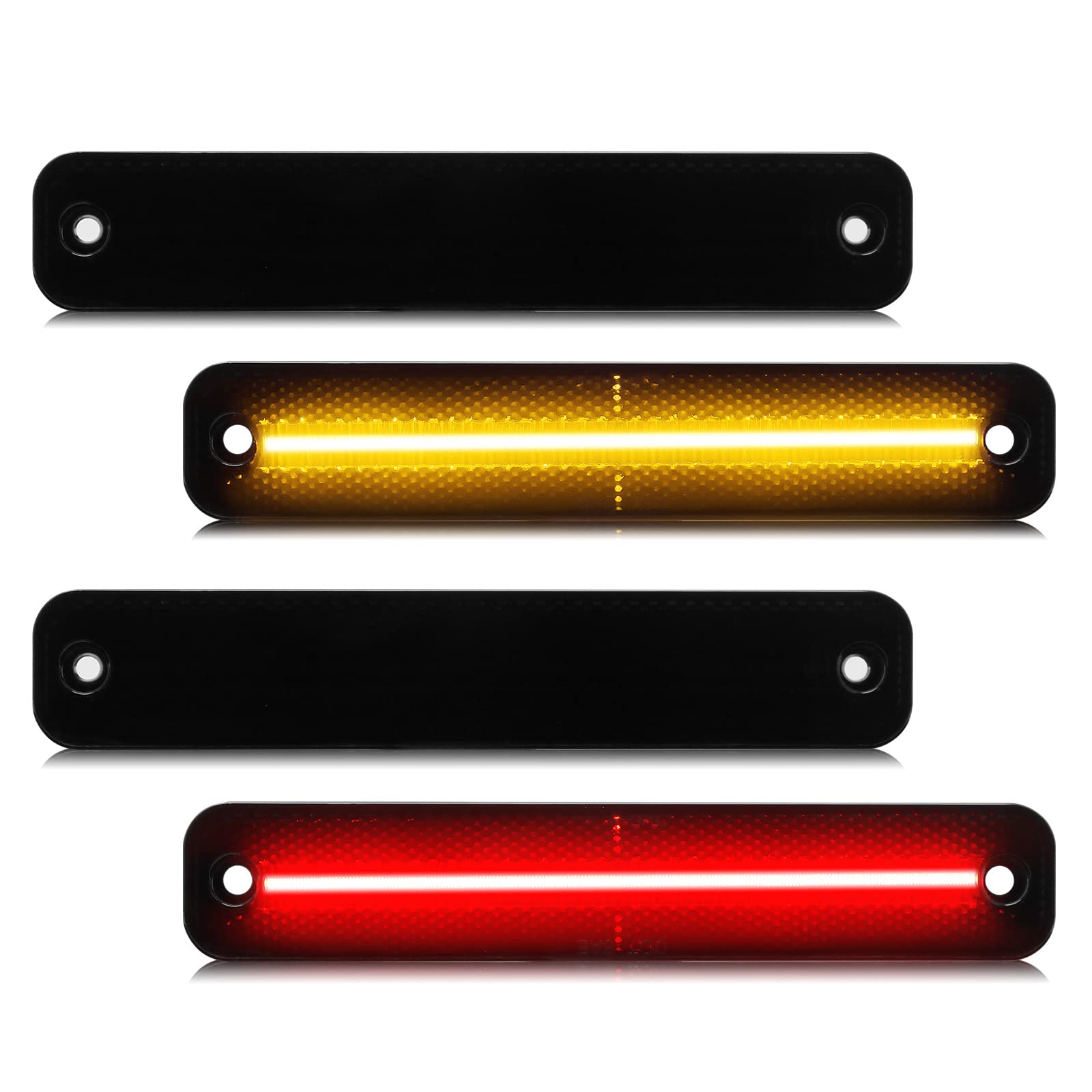 SHINEFIT LED Side Bumper Marker Lights Replacement for F0rd F100 F150 F250 F350 F500 Truck 1973-1979/ Bronco 1978-1979/ Econoline E100 E150 E250 E350 1975-1991, Smoke Lens