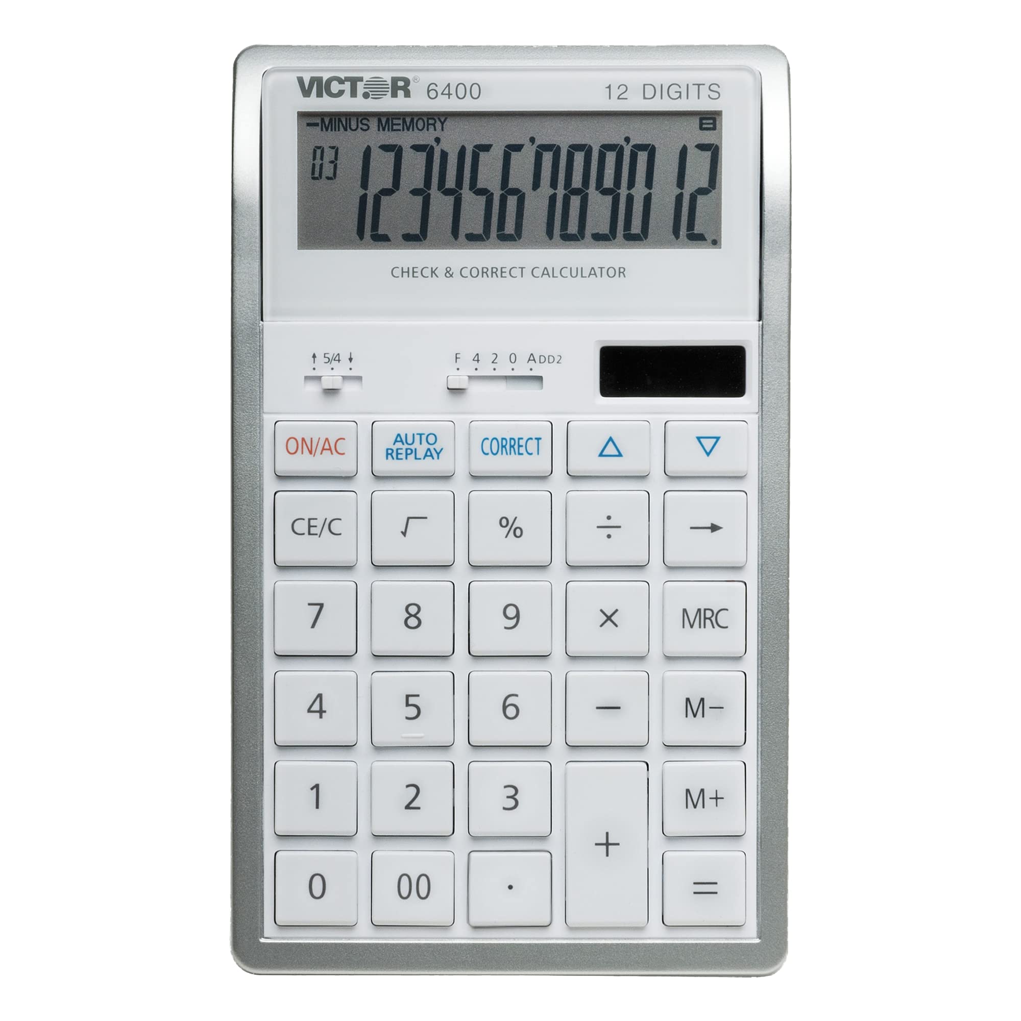 Victor 12-Digit Check and Correct Desk Calculator, White