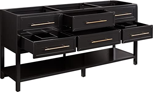 Signature Hardware 953330-72-RUMB-0 Robertson 72" Free Standing Double Vanity Cabinet Set with Mahogany Cabinet, Vanity Top and Rectangular Undermount Sinks - No Faucet Holes