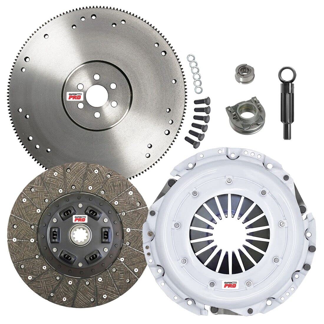 ClutchMaxPRO Performance Stage 2 Clutch Kit with Flywheel Compatible with 1970 1971 1972 1973 1974 1975 1976 1977 F100 F150 F250 F350 5.0L V8 302ci (CP07227HDFW-ST1)