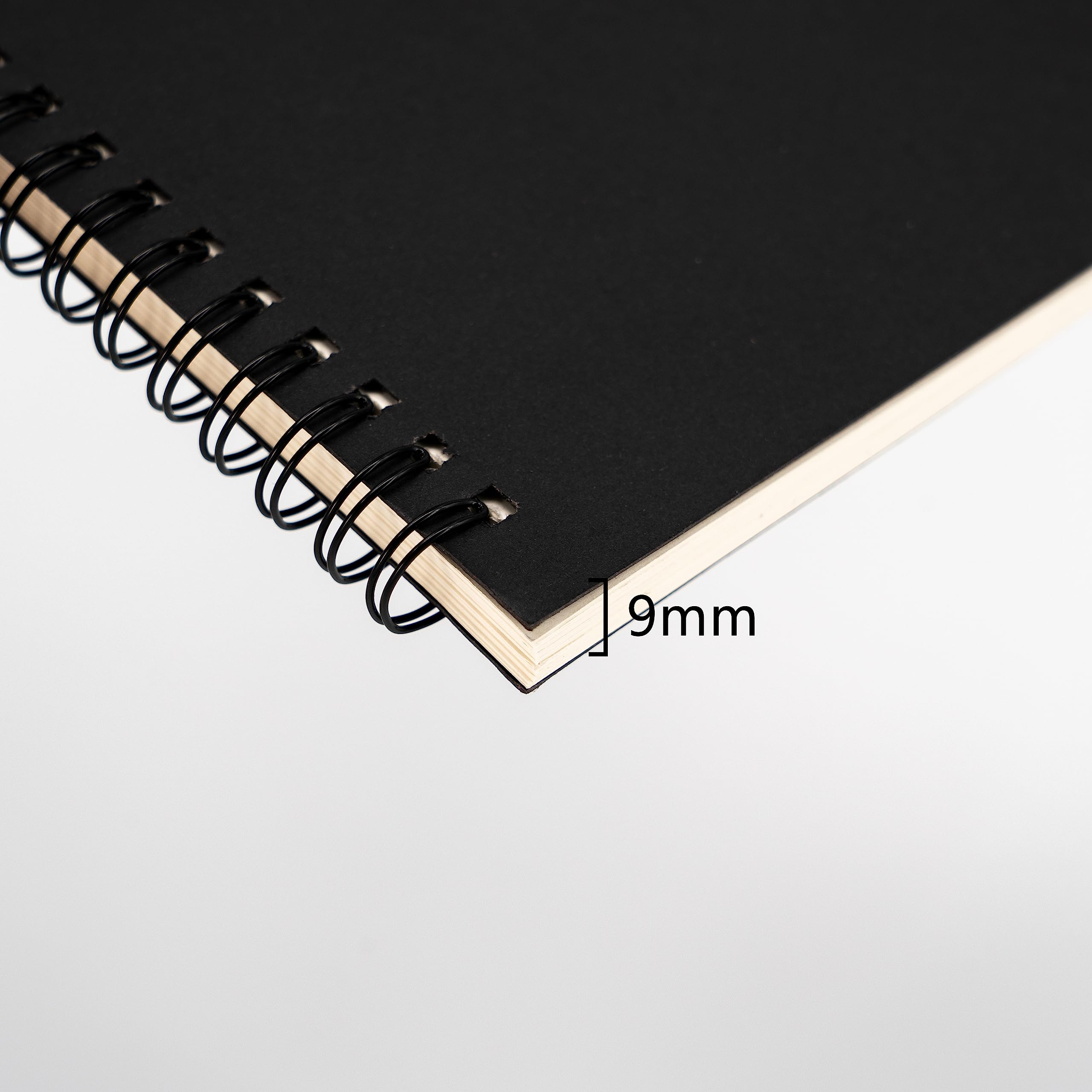 DSTELIN 10 inch x 7.5 inch, 100GSM, Blank Spiral Notebook, 2-Pack, Soft Cover, Sketch book, 120 Pages / 60 Sheets, (Black)