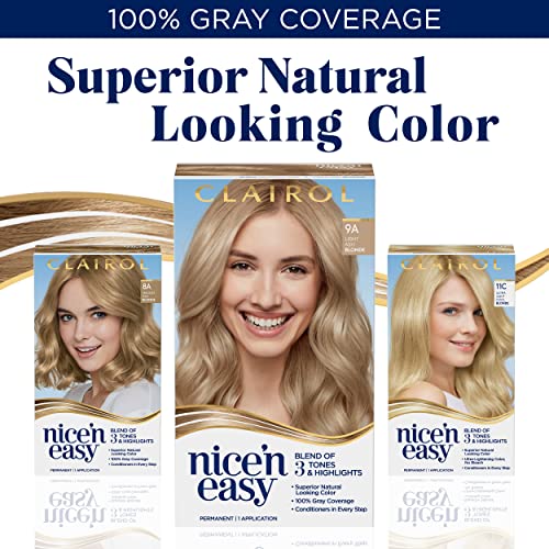Clairol Nice'n Easy Permanent Hair Dye, 8A Medium Ash Blonde Hair Color,1 Count (Pack of 3)