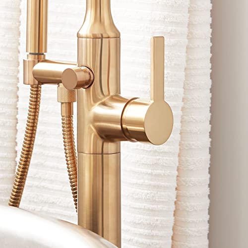 Signature Hardware 951348-LV Lentz Floor Mounted Tub Filler Faucet - Includes Hand Shower