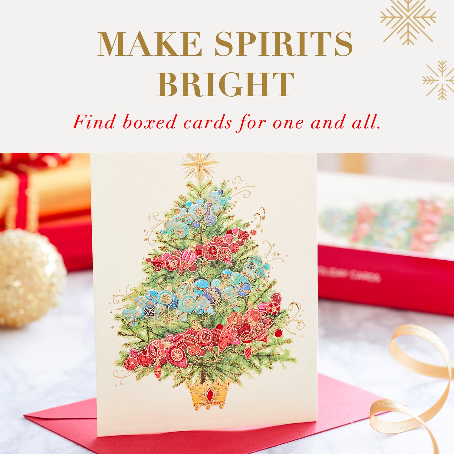 Papyrus Boxed Holiday Christmas Cards, Magical Tree Top, 20 Count