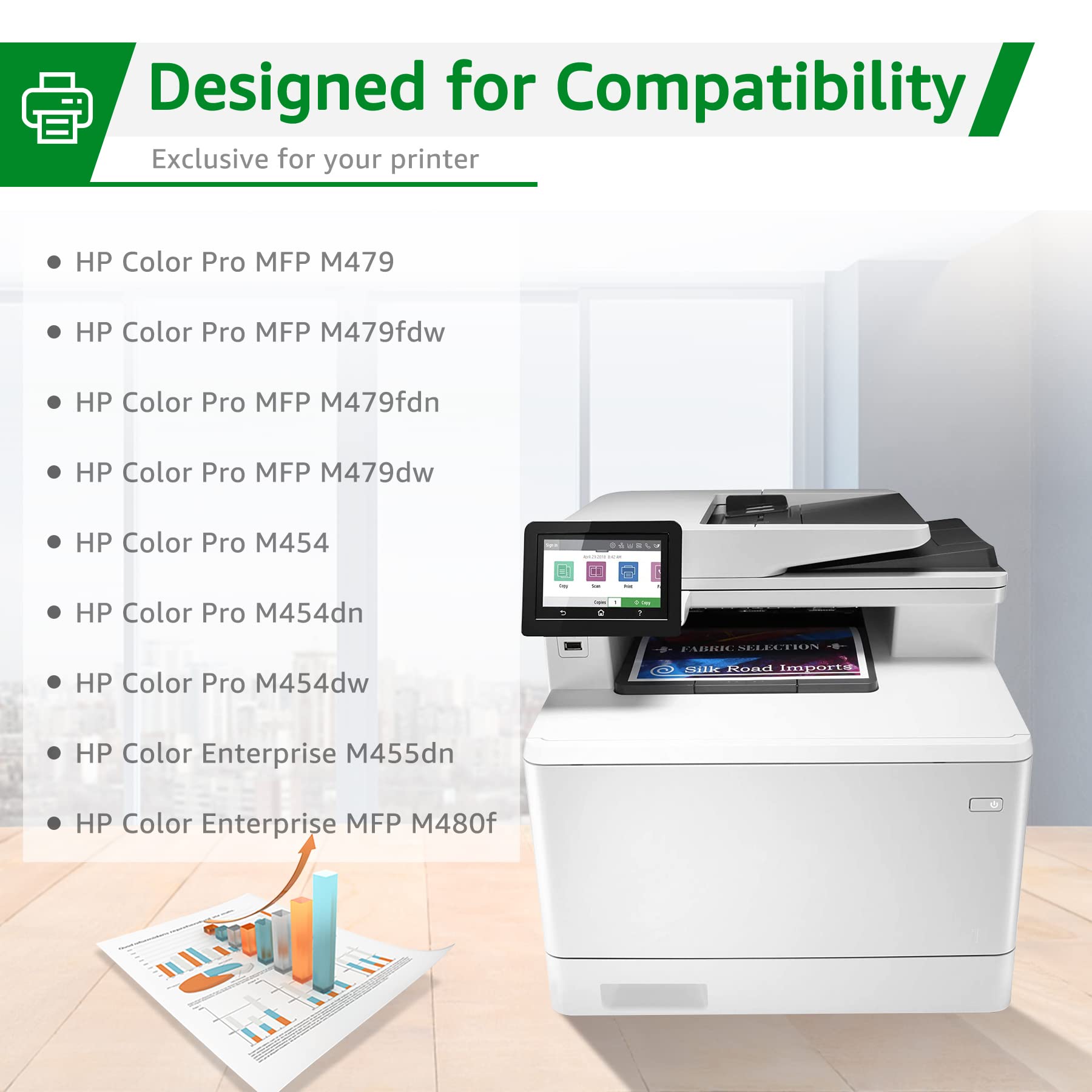 414X Toner Cartridge GREENSKY Compatible Replacement for HP 414X W2020X 414A W2020A Used with HP Color Laserjet Pro MFP M479fdw M454dw M454dn M479fdn M479dw M479 M454 Printer (1 Black, NO CHIP)