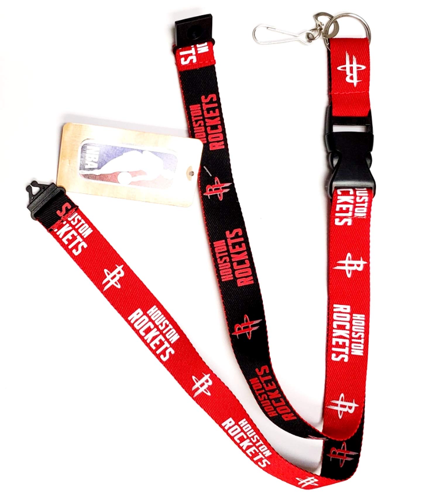 PSG INC Rockets 2-Tone Design Premium Lanyard 2-Sided Breakaway Clip Keychain Basketball
