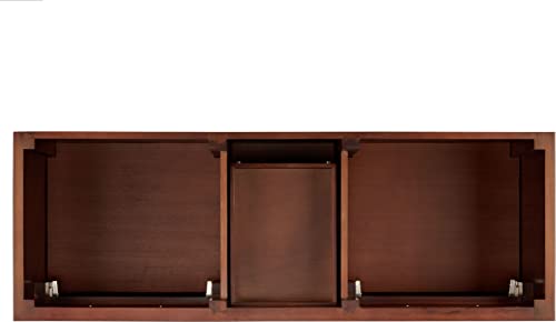 Signature Hardware 953347-60-UM-8 Elmdale 60" Free Standing Double Vanity Set with Mahogany Cabinet, Vanity Top, and Oval Undermount Vitreous China Sink - 8" Faucet Holes