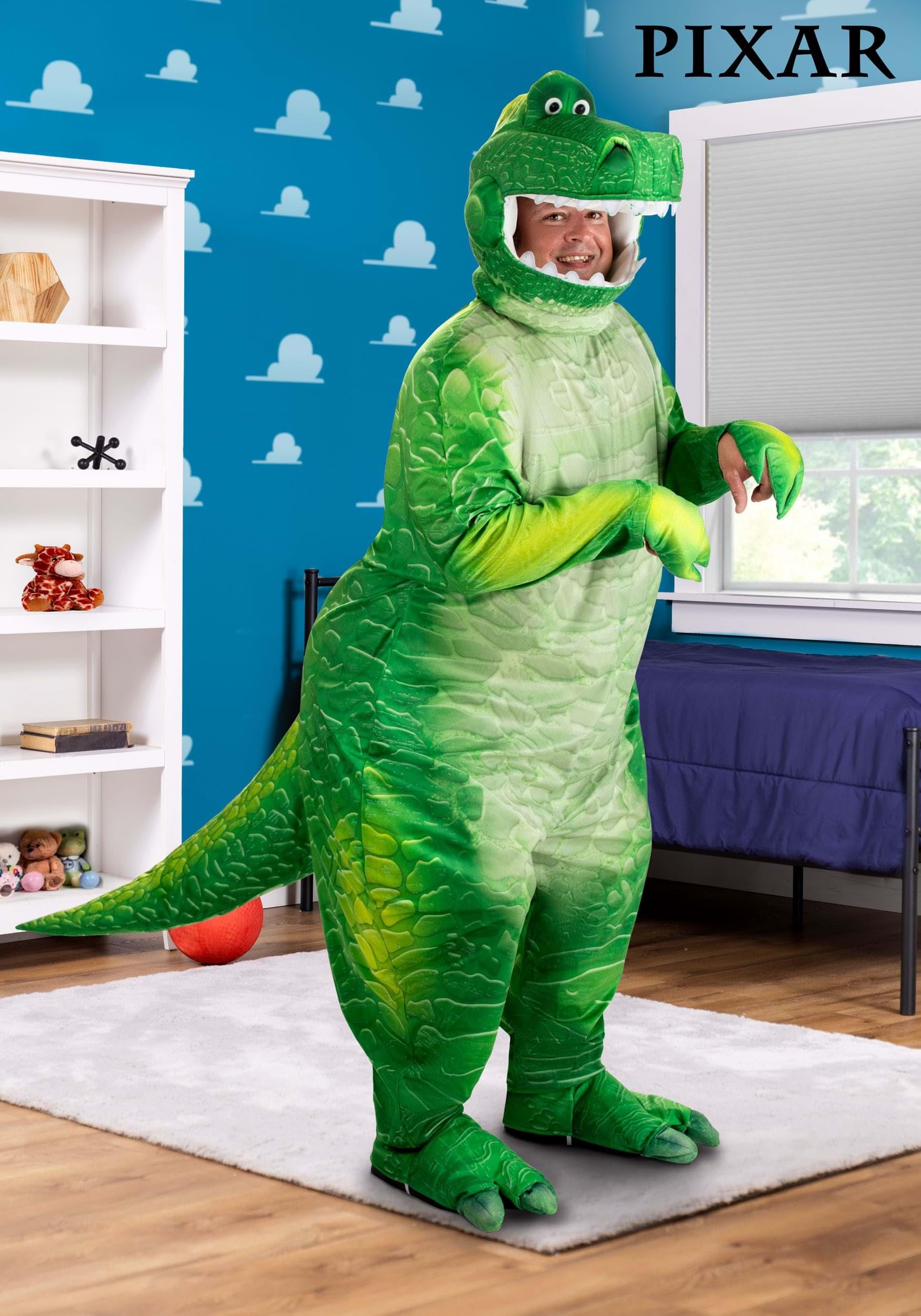 Fun Costumes Plus Size Deluxe Toy Story Rex Costume for Adults 2X Green