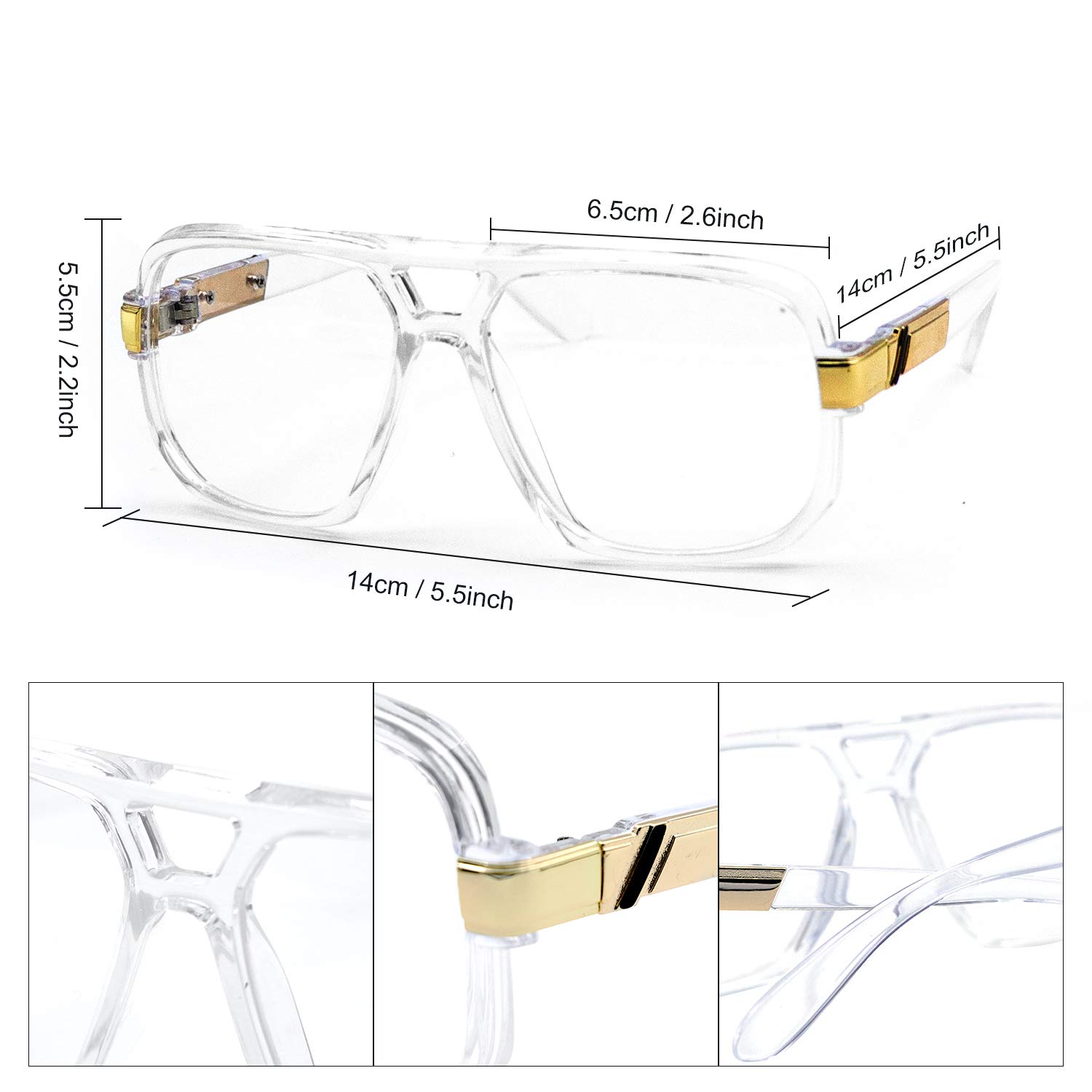 Lohoee Hip Hop Costume Kit Old School Rapper Sunglasses Faux Gold Chain Earrings 80s/ 90s Rapper Accessories Party Supplies Decorations Cosplay Props