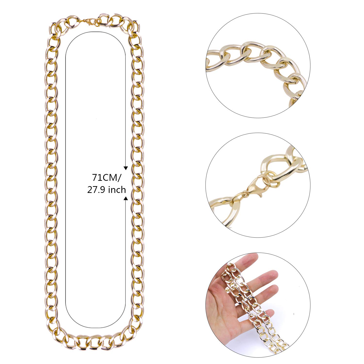 Lohoee Hip Hop Costume Kit Old School Rapper Sunglasses Faux Gold Chain Earrings 80s/ 90s Rapper Accessories Party Supplies Decorations Cosplay Props