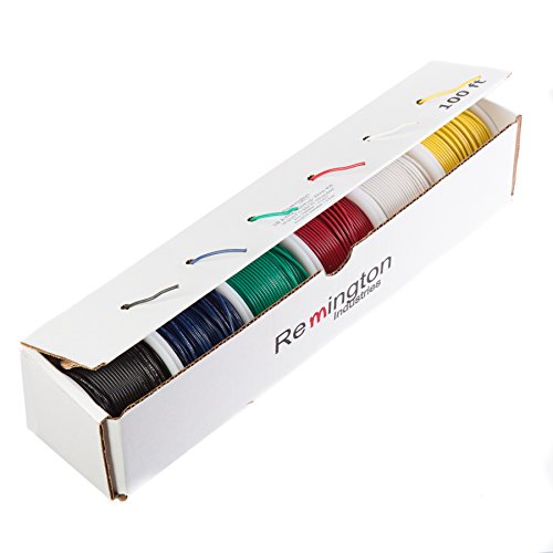 Remington Industries 30KITSTRPTFE 30 AWG Gauge PTFE Wire Kit, Stranded Hook Up Wire, 100' Length Each, 0.0100" Diameter, 600 Volts