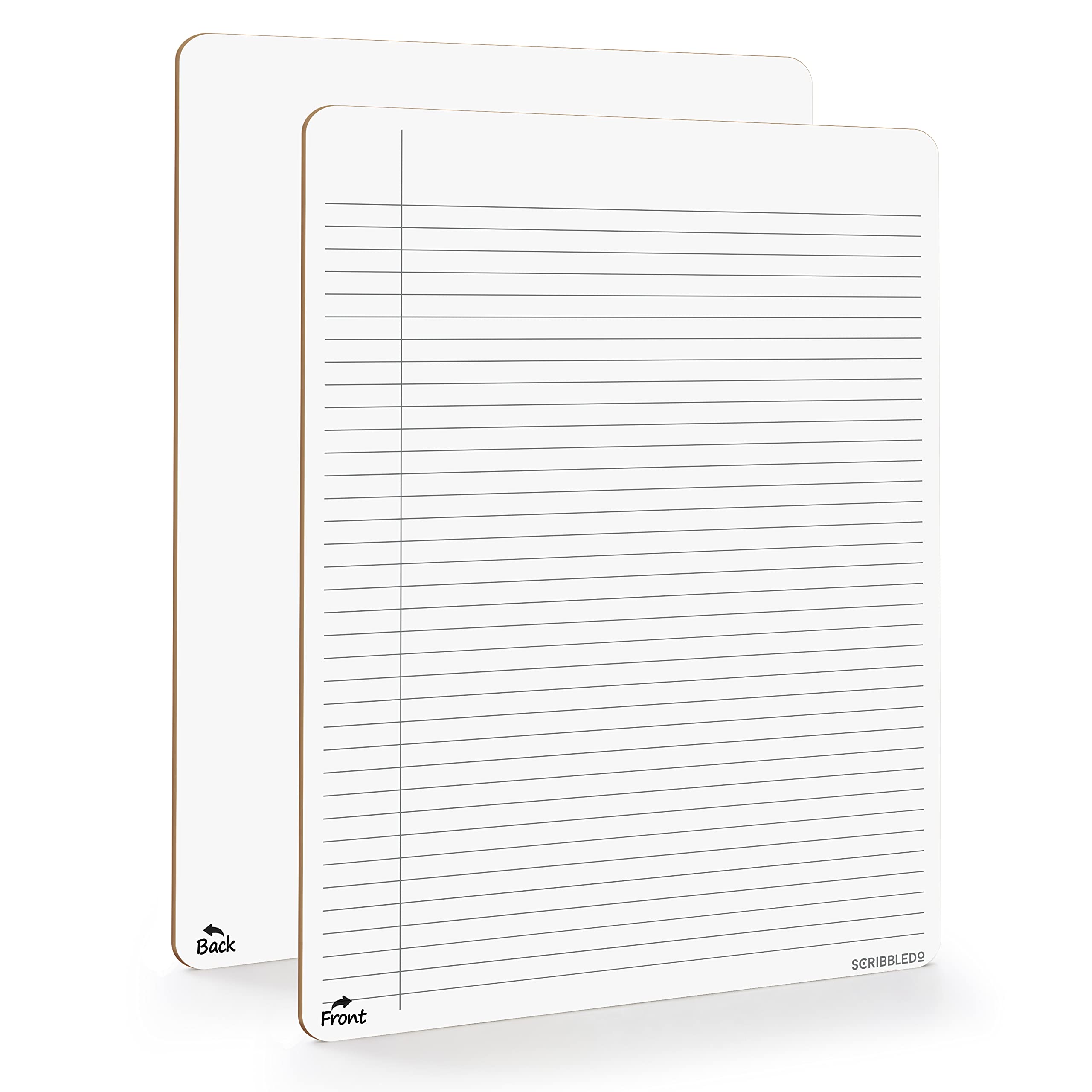 Scribbledo Dry Erase Notebook College Ruled Lined Board 9"x12" Reusable Lined Erasable Ruled Writing Note Pad Lapboard, Blank Whiteboard on Reverse