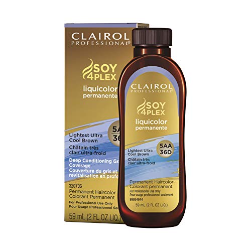 Clairol Professional Permanent Liquicolor for Dark Hair Color, 5aa Light Ultra Cool Brown, 2 oz