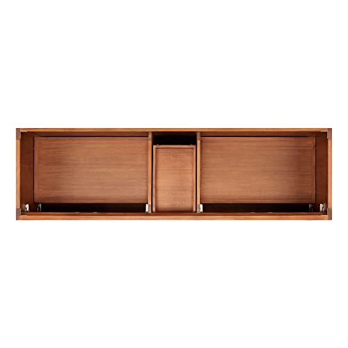 Signature Hardware 482913 Simien 72" Double Vanity Cabinet Only with Teak Cabinet - Less Vanity Top