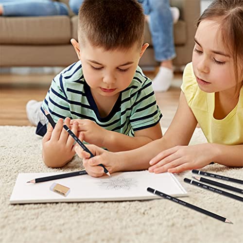 Panamoni Sketch Book, 9×12 inches Sketch Pad, 6 PCS Sketch Pencils and Eraser Included
