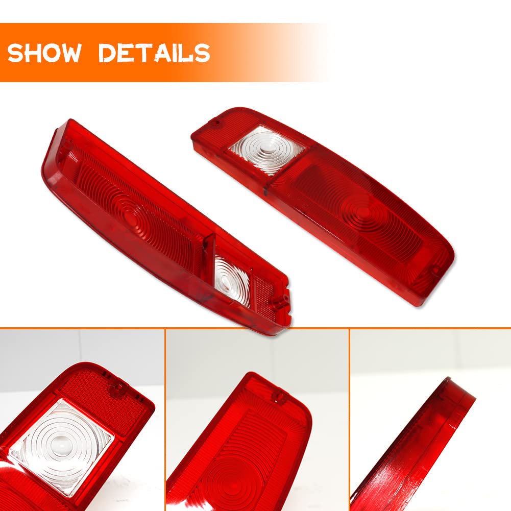 Tonsya For 1967-1972 Ford Styleside F100/250/350 TRUCK,1967-1974 Ford Econoline E100/200/300,1967-1977 Ford Bronco Rear Tail light housing Red housing