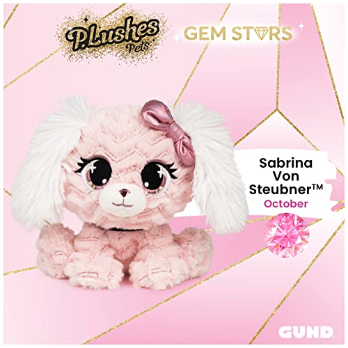 GUND P.Lushes Pets Gem Stars Collection, Sabrina Von Steubner Puppy Stuffed Animal, Pink/White, 6β