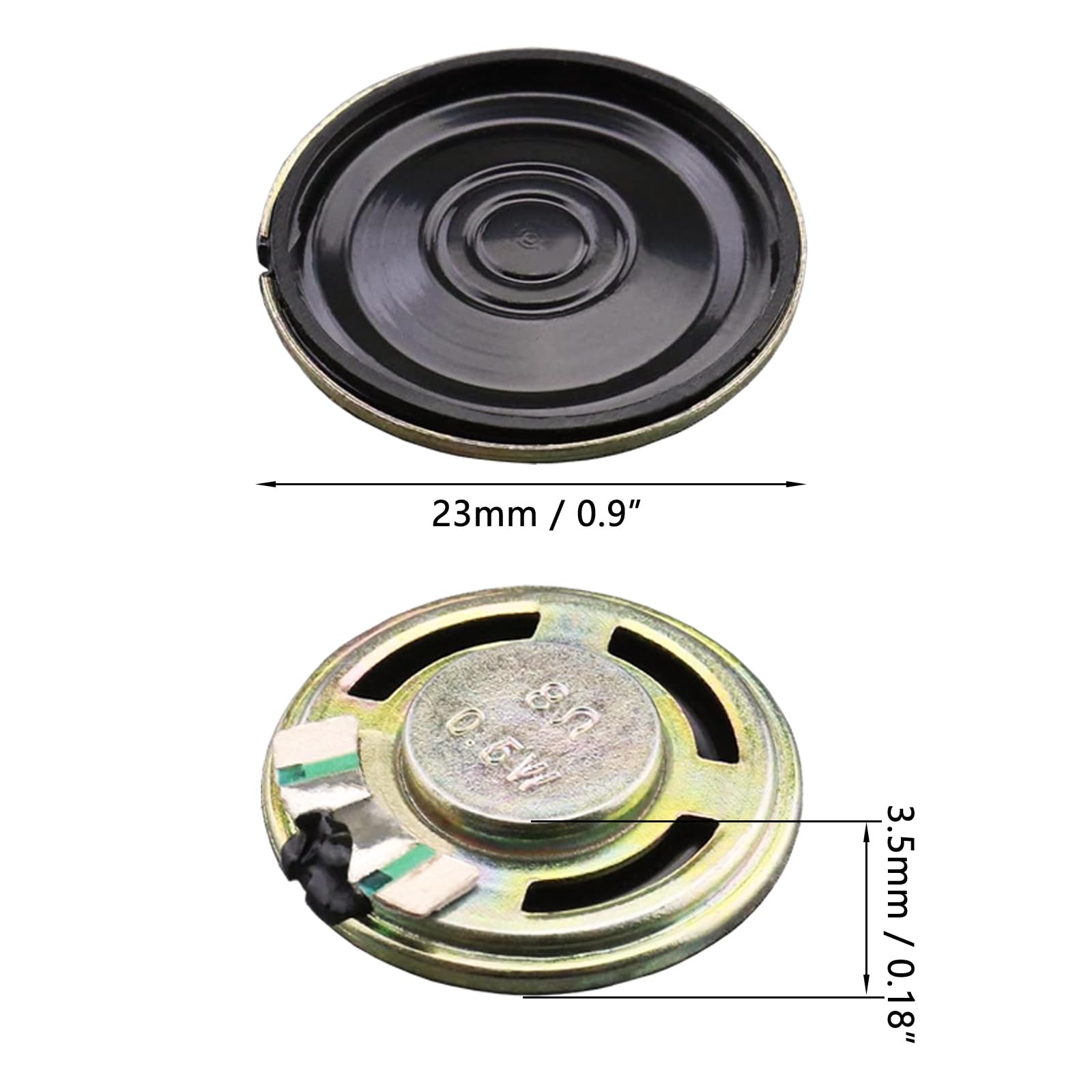 10pcs 23mm 8 Ohms 0.5W Inner Speaker Loudspeaker Compatible with Legency Game Boy Color,Advance GBA,GBC Game Console Replacement Repair Parts