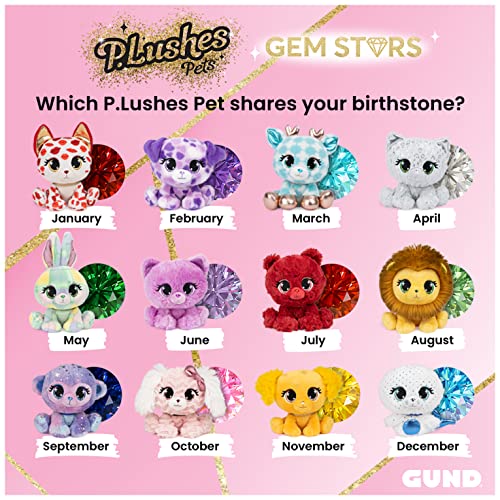 GUND P.Lushes Pets Gem Stars Collection, Sabrina Von Steubner Puppy Stuffed Animal, Pink/White, 6β
