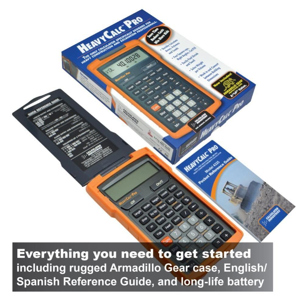 Calculated Industries 4325 HeavyCalc Pro Feet-Inch, Tenths, Yards and Metric Construction Math Calculator Tool for Engineers, Estimators, Excavators, Highway Contractors and Heavy Equipment Operators
