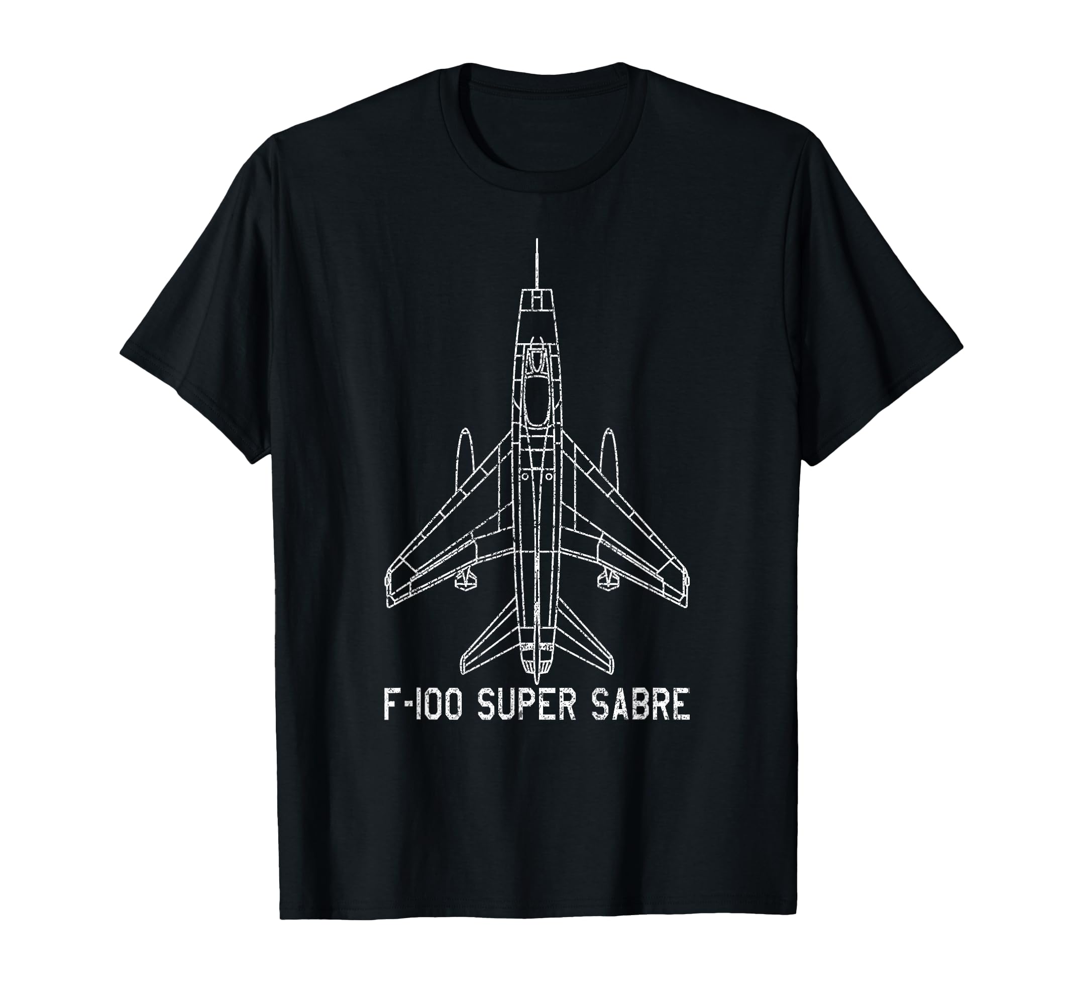 F-100 Super Sabre Jet Fighter Plane Retro USA Warplane T-Shirt