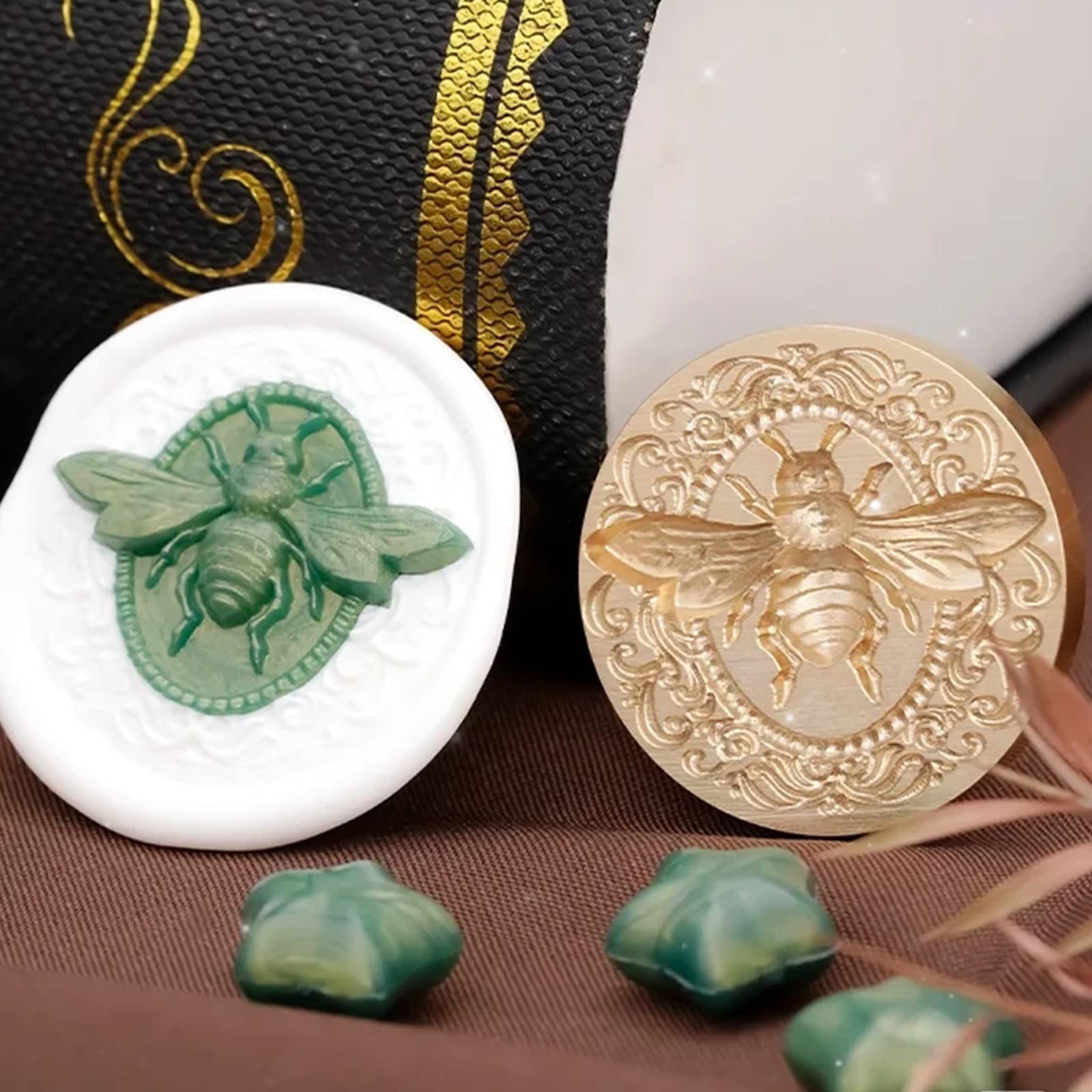 Bee Wax Seal Stamp 3D Embossed Bee Stamp Sealing Kit for Wedding Letter Invitation Sealing DIY Decoration