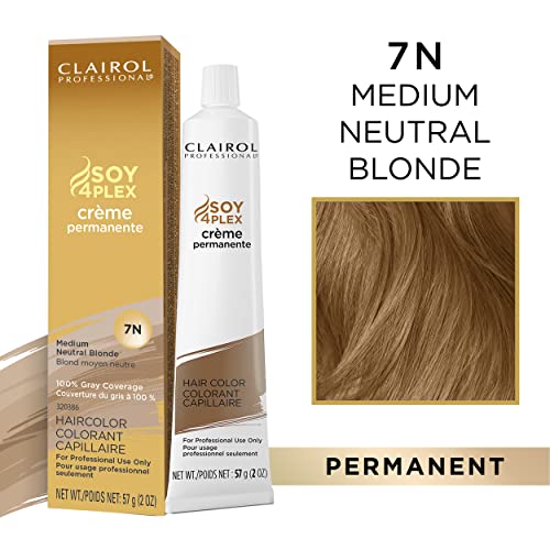 Clairol Professional Permanent 7N Medium Neutral Blonde, 2 Ounce (Pack of 1)