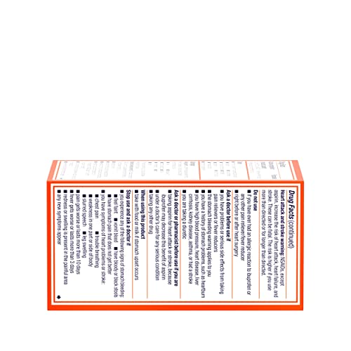 Motrin IB, Ibuprofen 200mg Tablets, Pain Reliever & Fever Reducer for Muscular Aches, Headache, Backache, Menstrual Cramps & Minor Arthritis Pain, NSAID, 100 Ct