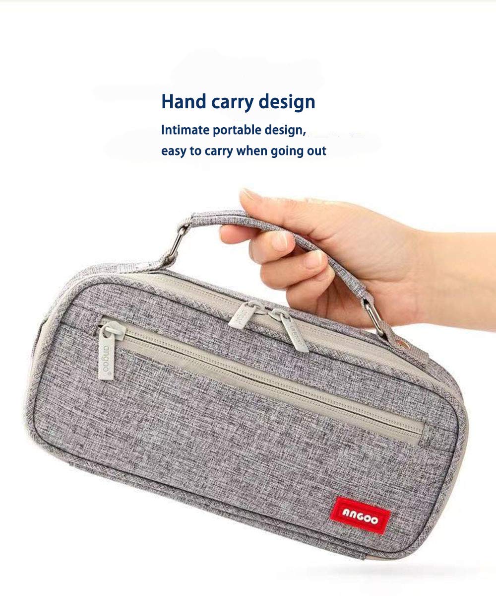 Pen case Pencil case Large capacity Fashionable Pencil case Boys Girls Elementary school students Junior high school students High school students University students For working adults (grey)