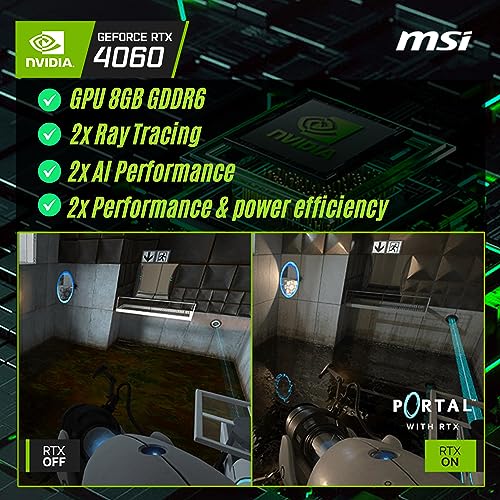 MSI Cyborg Gaming Laptop, 15.6" 144Hz FHD Display, Core i7-12650H(Beat i9-11980HK, 10 Cores, 16 Threads), GeForce RTX 4060, 64GB DDR5 RAM - 4TB SSD, Backlit Keyboard, RJ45, Windows 11 Pro, Black