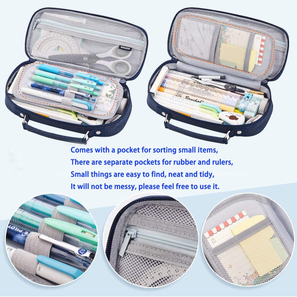 Pen case Pencil case Large capacity Fashionable Pencil case Boys Girls Elementary school students Junior high school students High school students University students For working adults (grey)